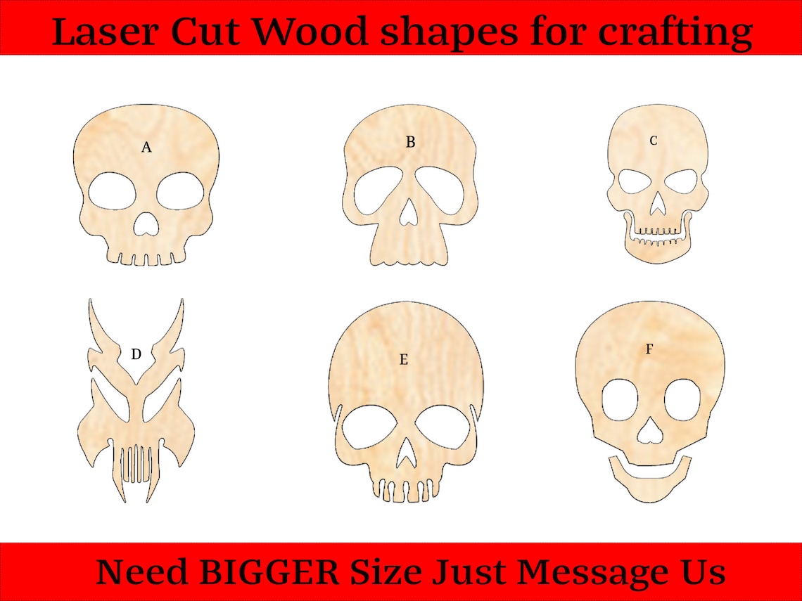 Skull Shapes Sugar Skulls Skeleton Skull Wood Cutout Shapes - Etsy
