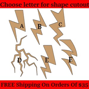 Lightening Thunderbolt Wood Cutout Shapes and Silhouettes - Large ...