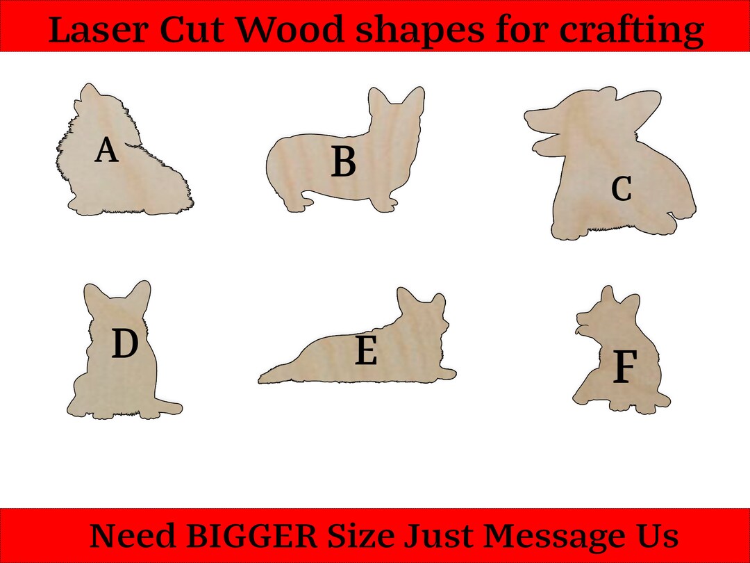 Corgi Dog Pembroke Welsh Corgi Wood Shape Cutout Silhouettes - Large ...