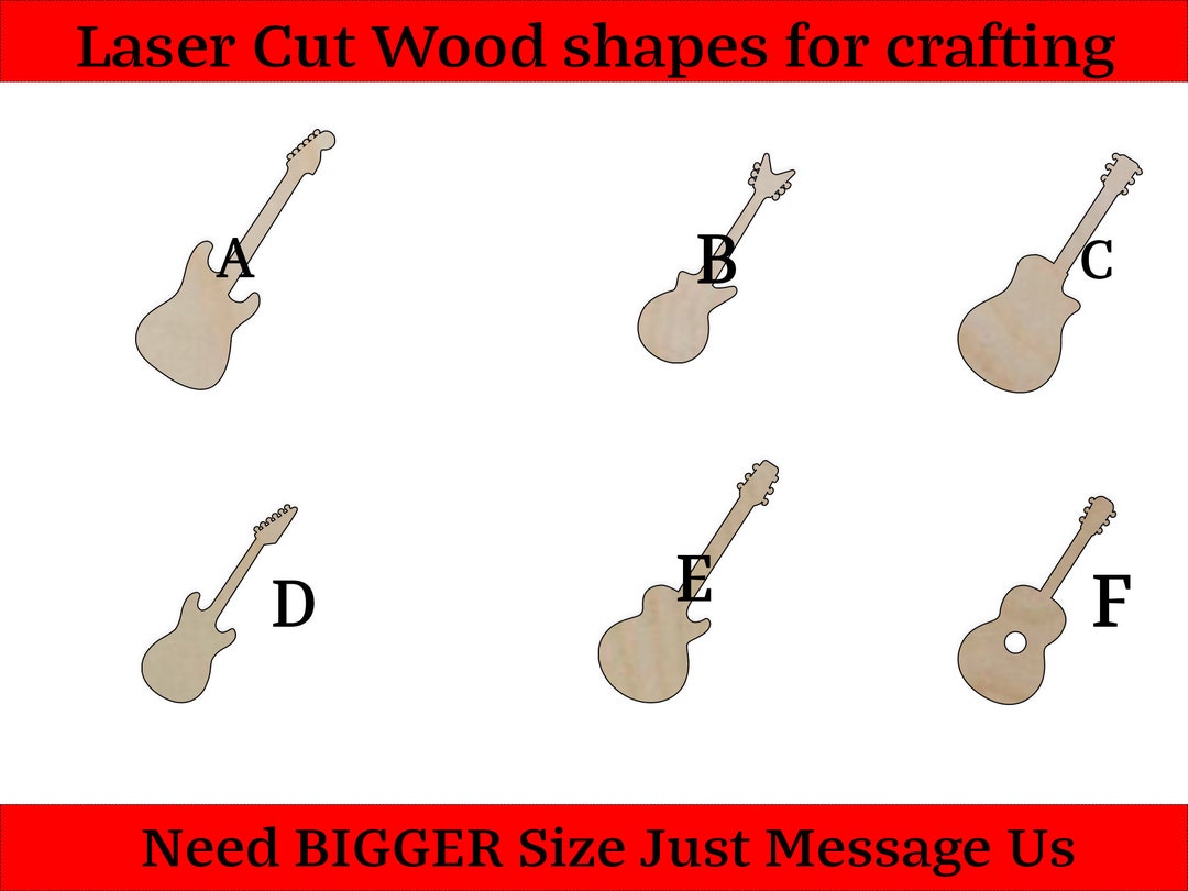 Instruments Guitar Bass Music Wood Shape Cutout Silhouettes - Etsy