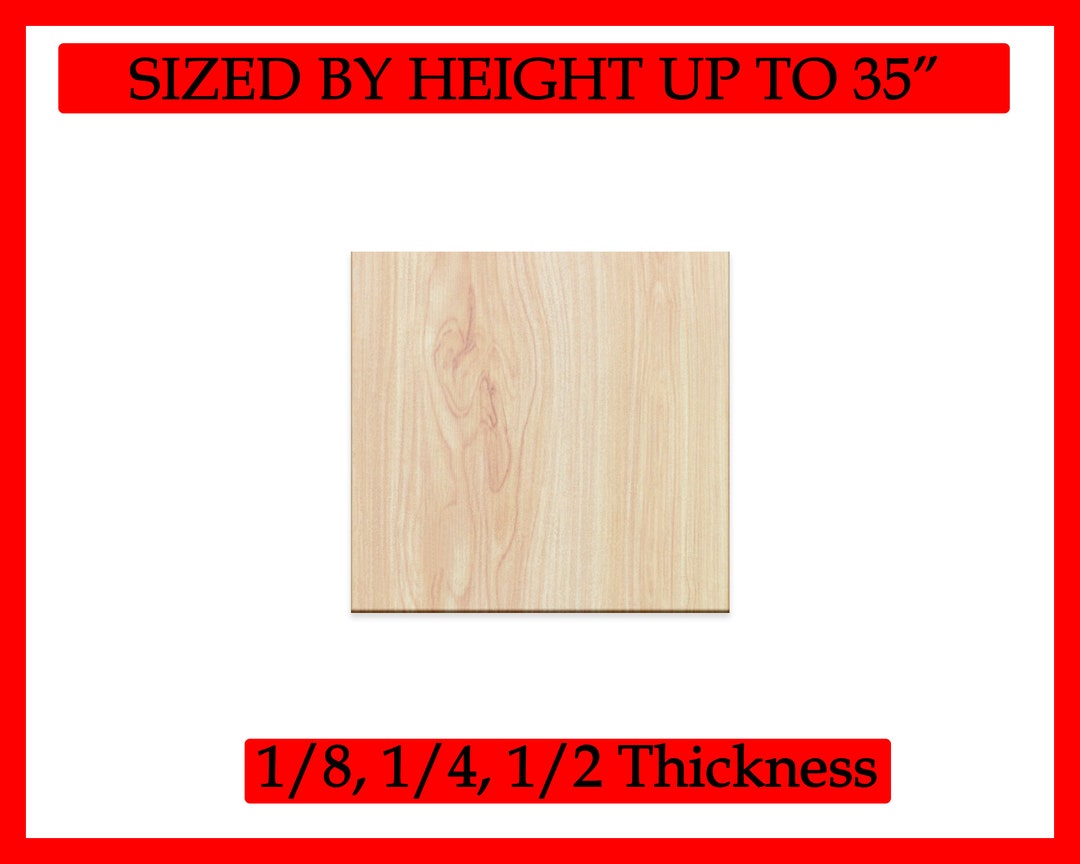 Unfinished Wood Square Shape - Wood Square Birch- DIY Craft Blank 1/8 ...