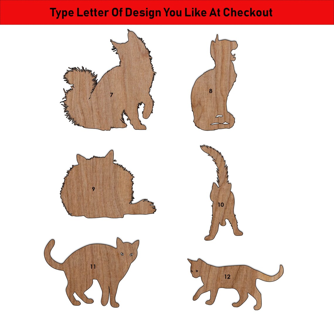 Cats Gibs Unfinished Wood Cutouts Shapes Large & Small Sizes - Etsy