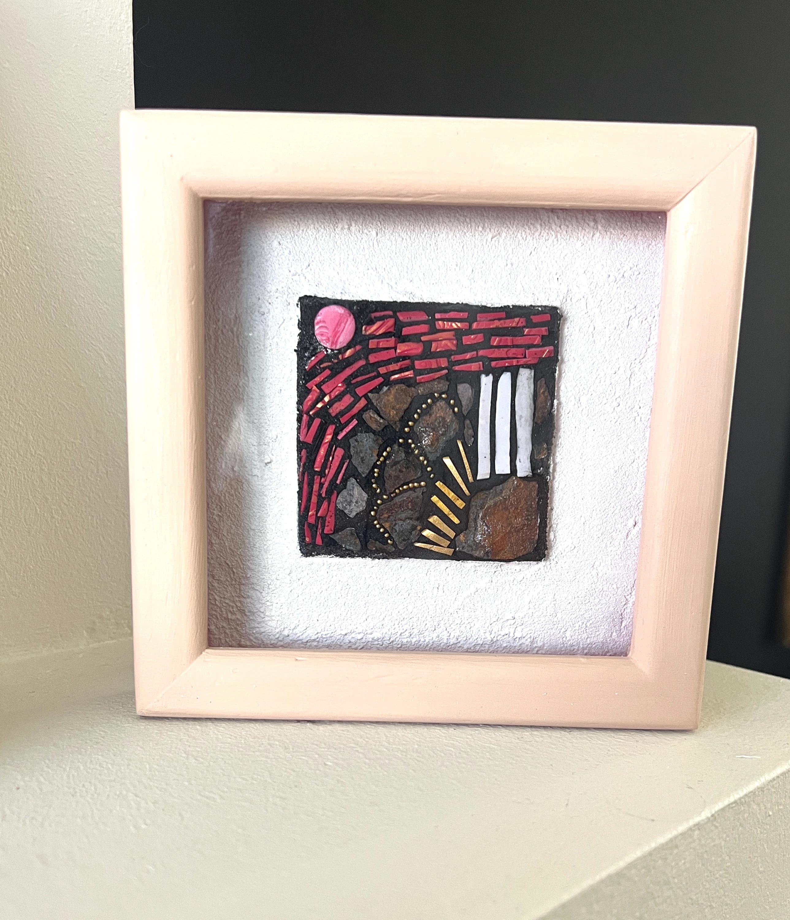 Eco-friendly Abstract Mosaic Art | 14x14cm Recycled Mixed Media ...