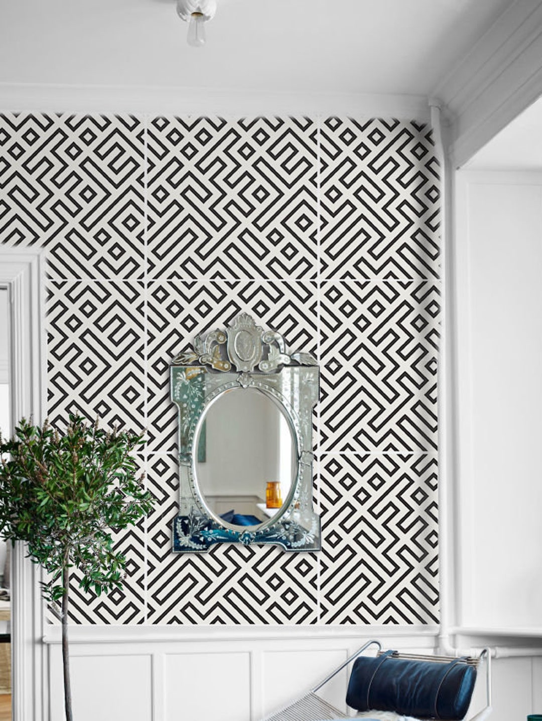 Geometric Maze Tile Decal Decals Removable Tile Decals - Etsy