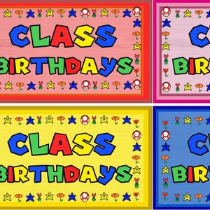 Super Mario Inspired Themed Classroom Birthday Set - Digital File - Etsy