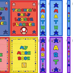 Super Mario Inspired Editable and Non-editable Binder Covers With ...