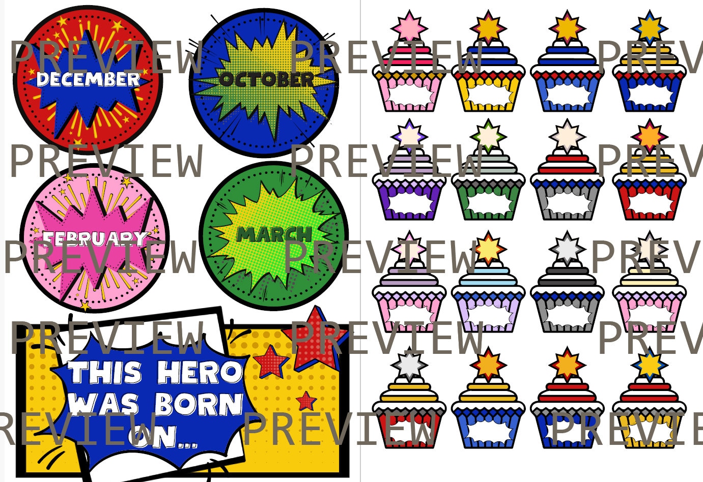 Super Hero Birthday Set for Classroom - Etsy