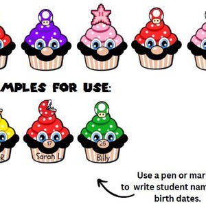 Super Mario Inspired Themed Classroom Birthday Set - Digital File - Etsy