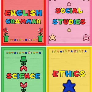 Super Mario Inspired Editable and Non-editable Binder Covers With ...