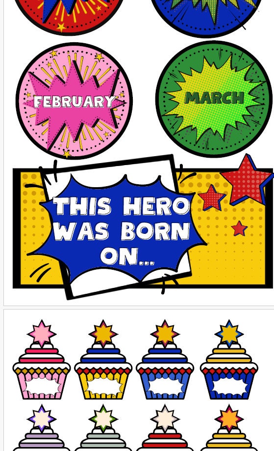 Super Hero Birthday Set for Classroom - Etsy