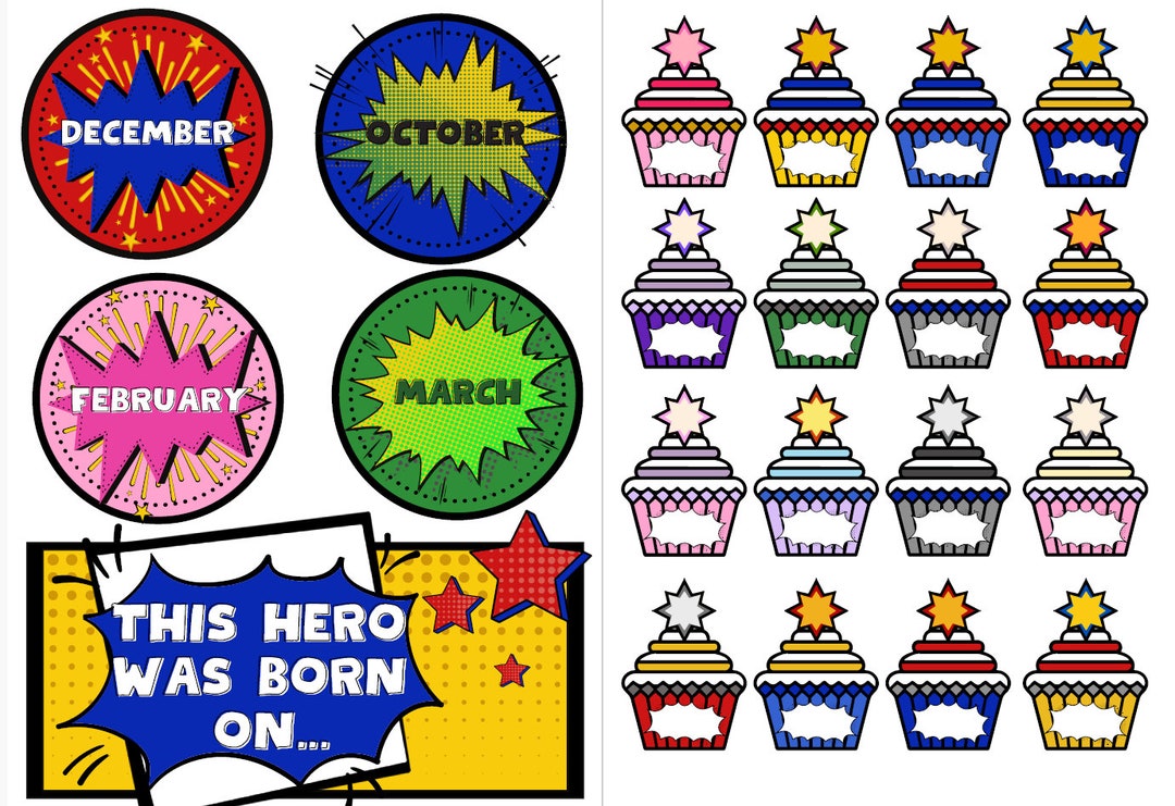 Super Hero Birthday Set for Classroom - Etsy