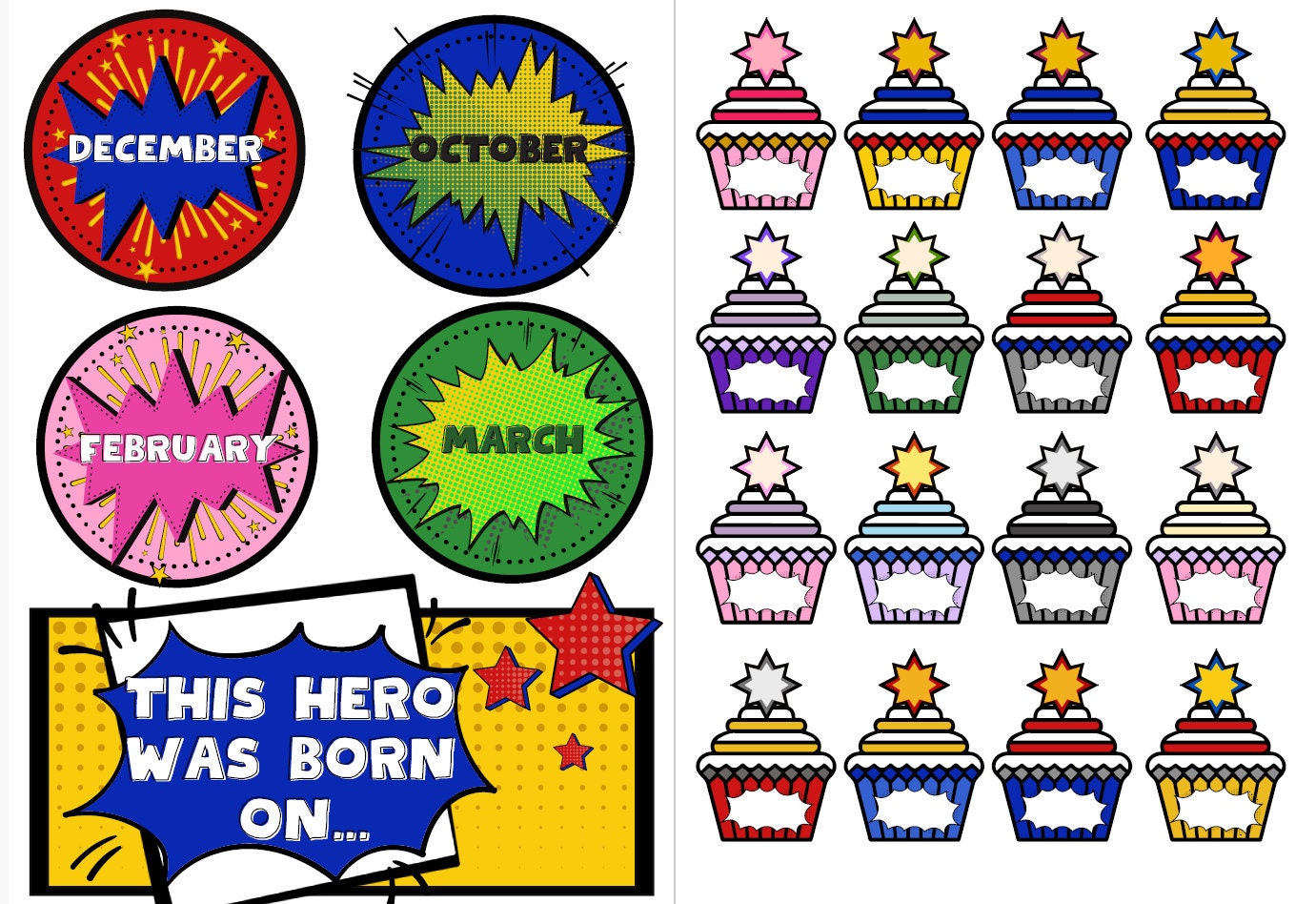 Super Hero Birthday Set for Classroom - Etsy