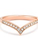 V Ring With Round Diamond in 14k Gold / Diamond V Ring / Chevron Ring ...