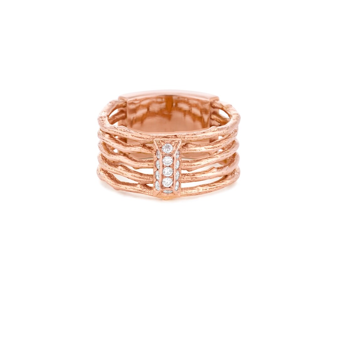 Eloise Gold Stacking Ring Diamond Unique Ring 9k Solid Gold Chain eloise-gold-stacking-ring-diamond-unique-ring-9k-solid-gold-chain