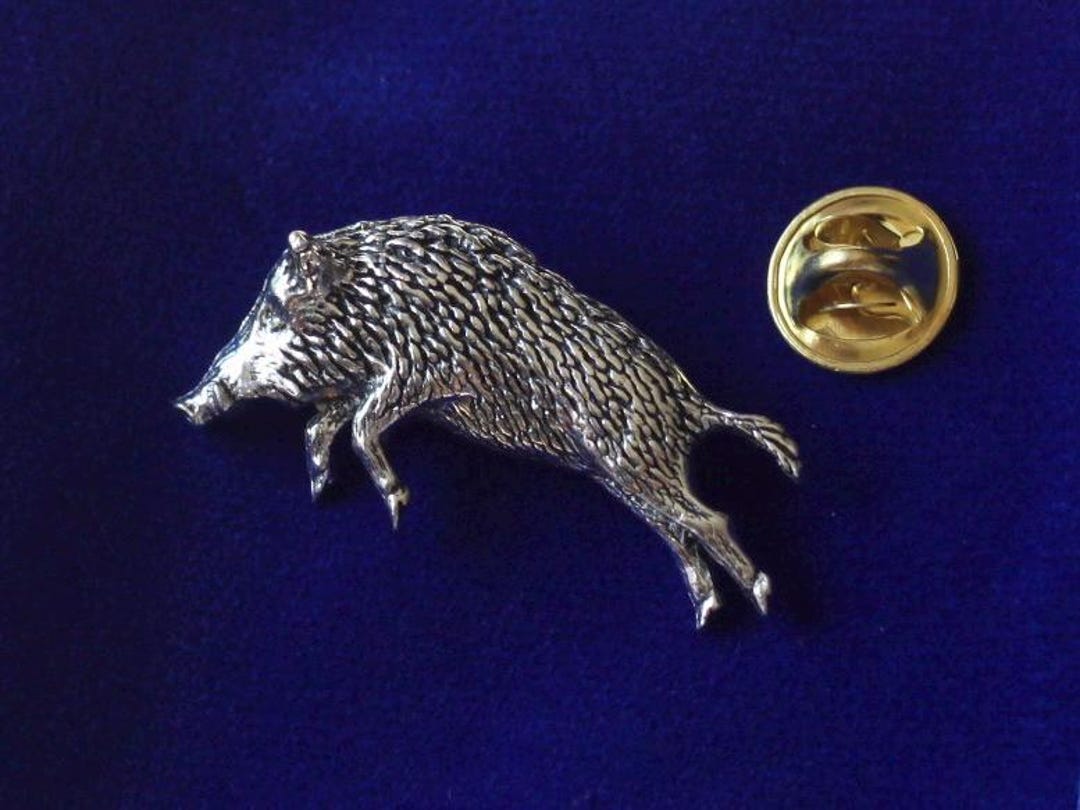 Wild Boar Pewter Lapel Pin Badge With Gift Pouch - Etsy