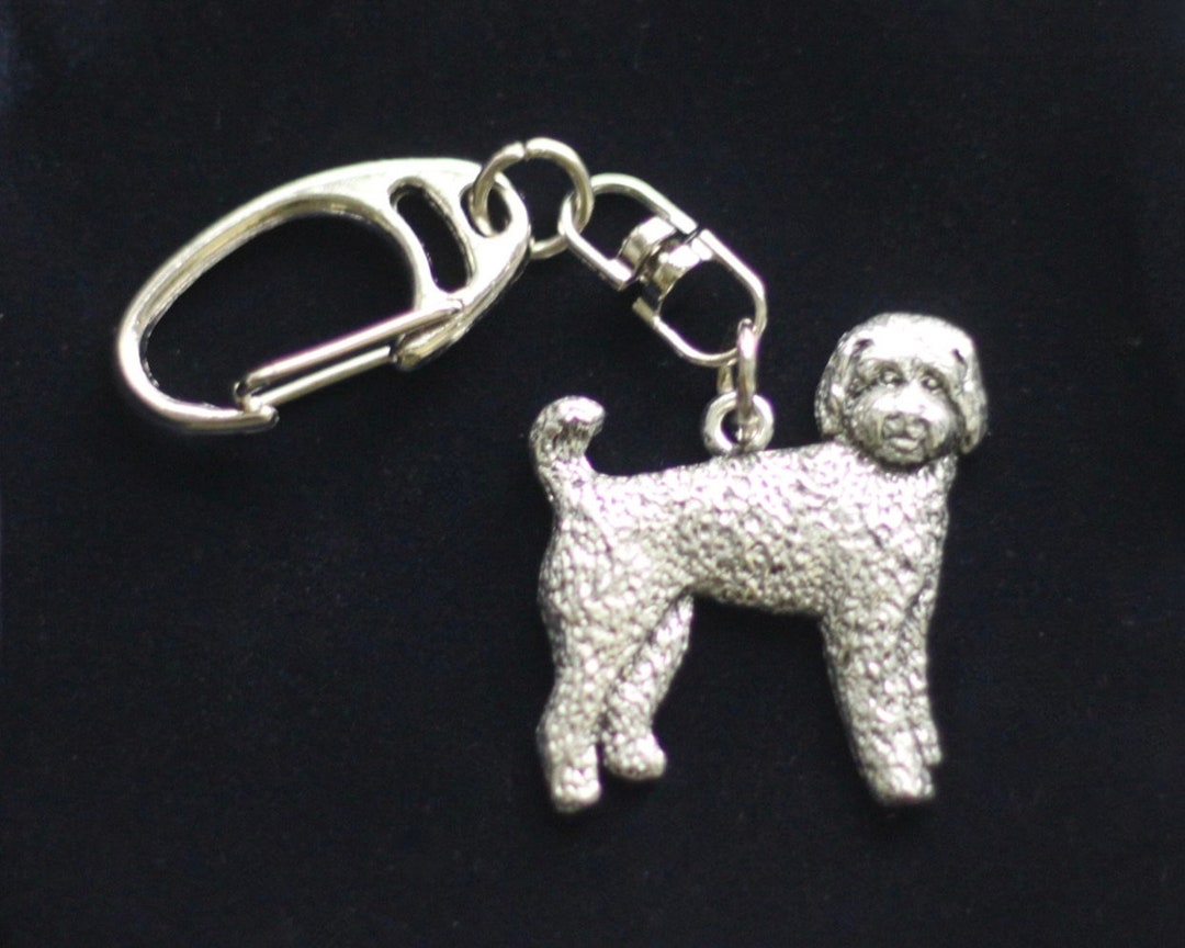 Labradoodle Dog Keyring | Labradoodle Present Idea | Silver Pewter and ...