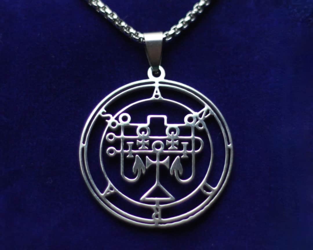 Andras Sigil Goetia Solomon Demon Seal Pendant Necklace With Gift Pouch ...