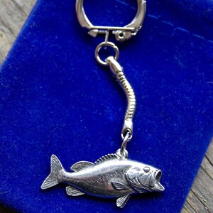 Largemouth Bass Pewter Keyring With Gift Pouch - Etsy