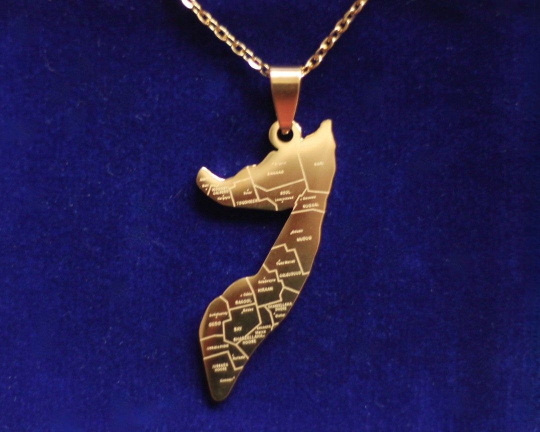 Somalia Map Gold Stainless Steel Pendant Necklace With Gift Pouch - Etsy