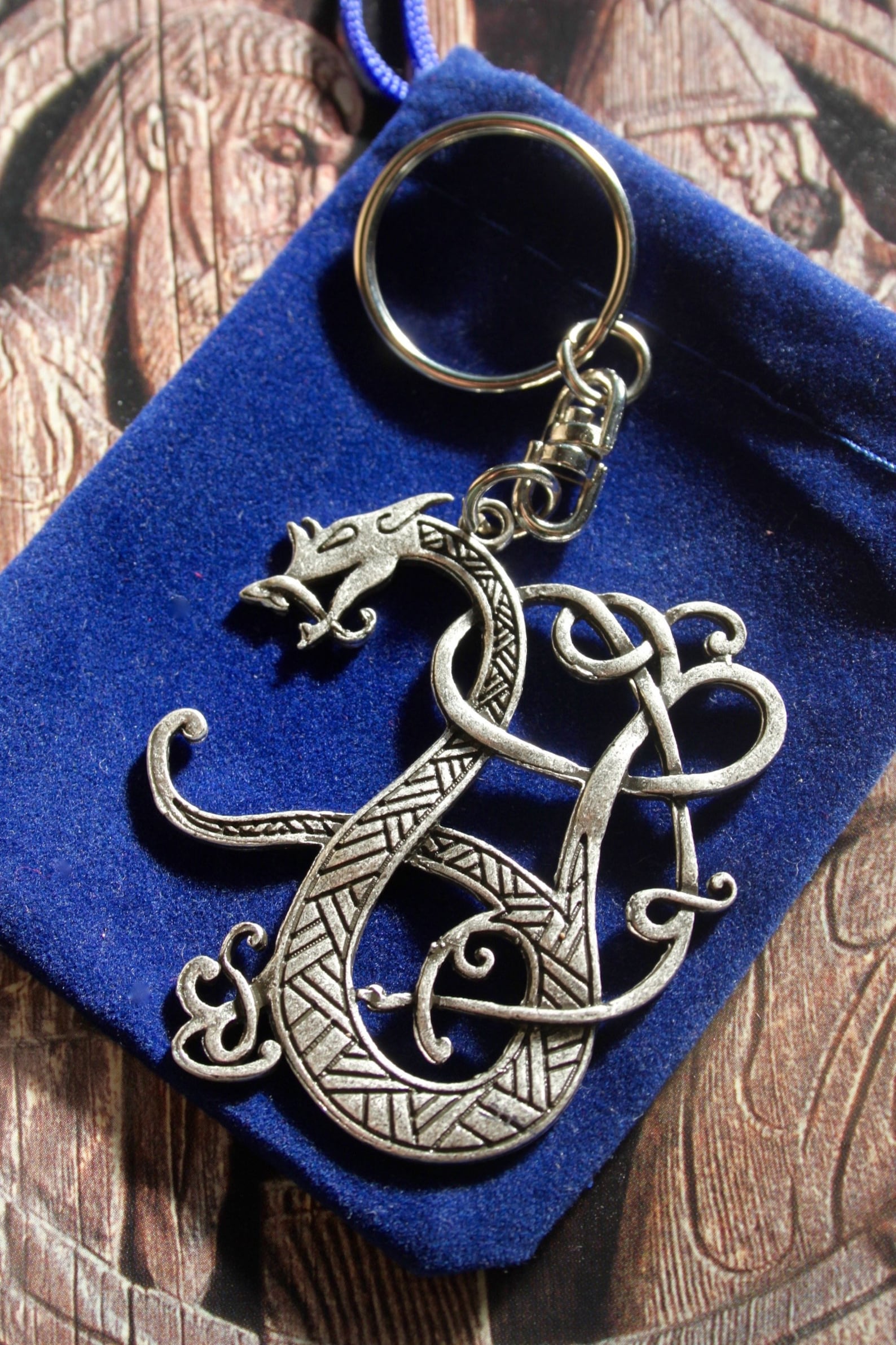 Double-sided Viking Norse Dragon Keyring With Gift Pouch | Etsy