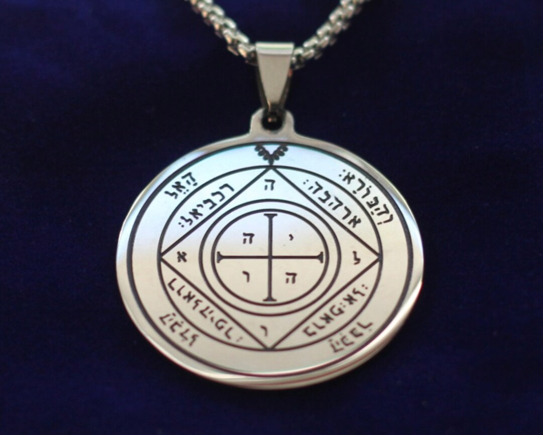 Fifth Pentacle of Saturn Greater Seal of Solomon Pendant Necklace With ...