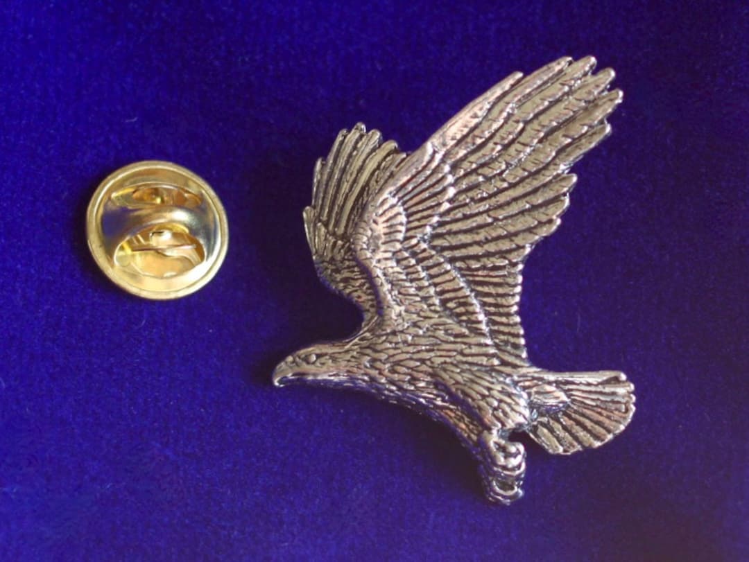 Eagle Pewter Lapel Pin Badge With Gift Pouch - Etsy