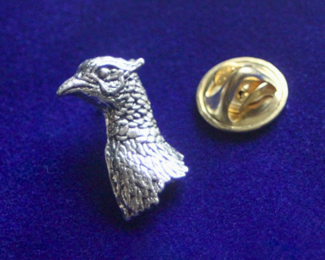 Small Pheasant Head Pewter Lapel Pin Badge With Gift Pouch - Etsy