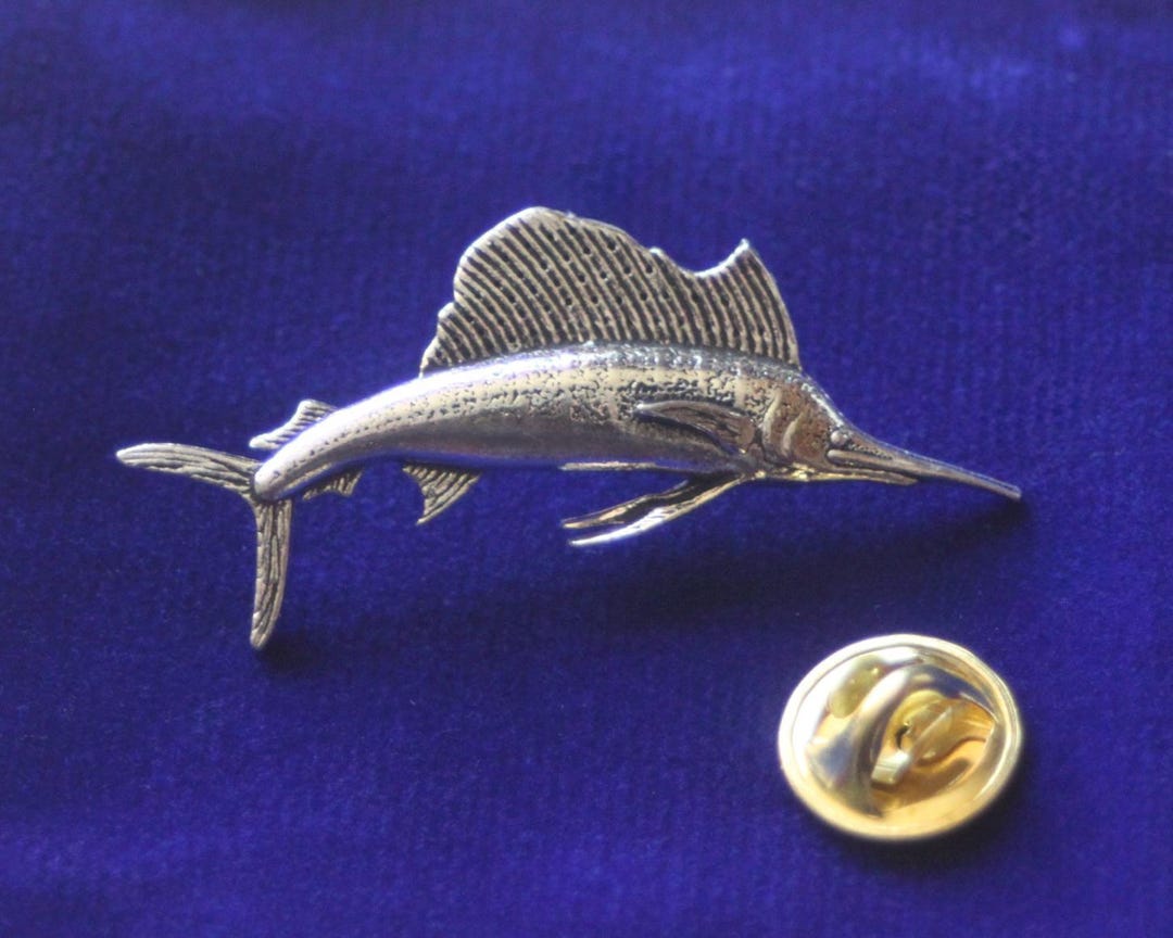 Cosmopolitan Sailfish Pewter Lapel Pin Badge With Gift Pouch - Etsy