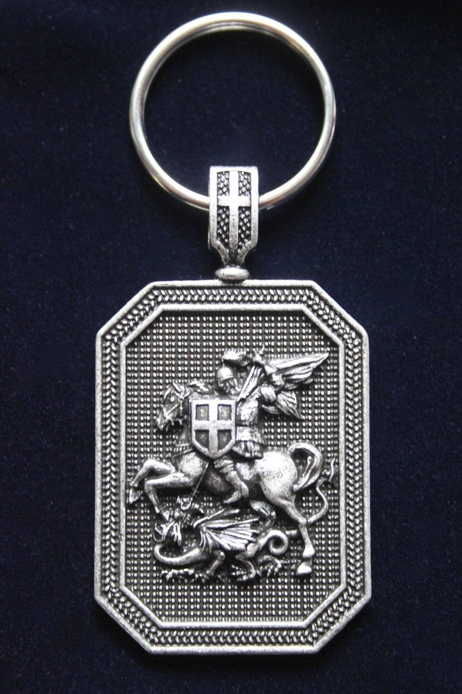 Saint George Keyring With Gift Pouch - Etsy Canada