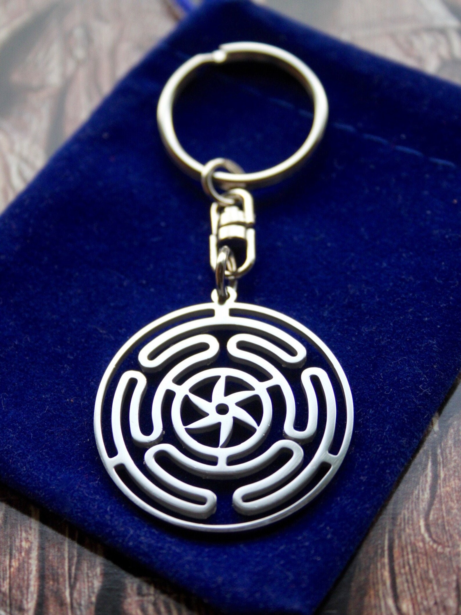 Double-sided Stainless Steel Hecate Hekate Wheel Keyring With - Etsy