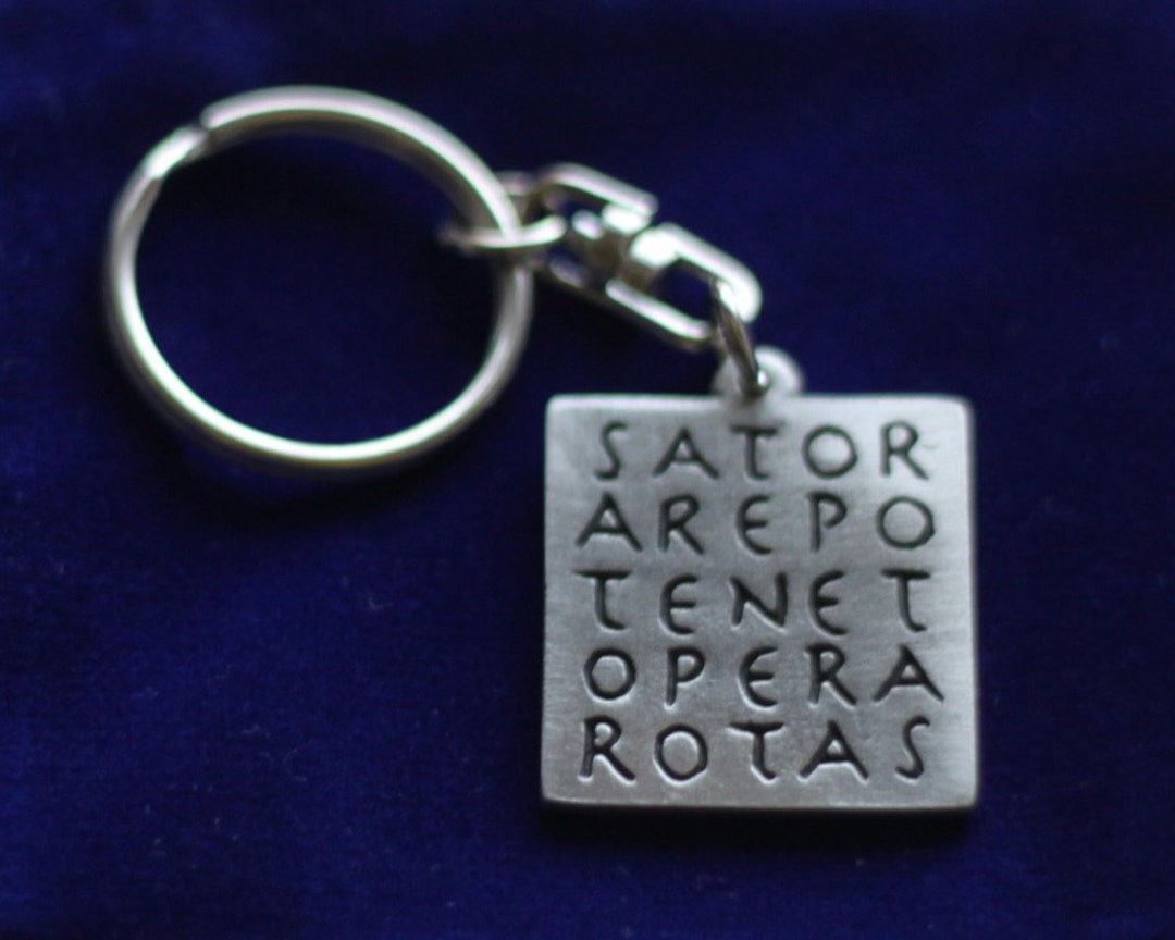Rotas Sator Templar Magic Square Pewter Keyring With Gift Pouch - Etsy