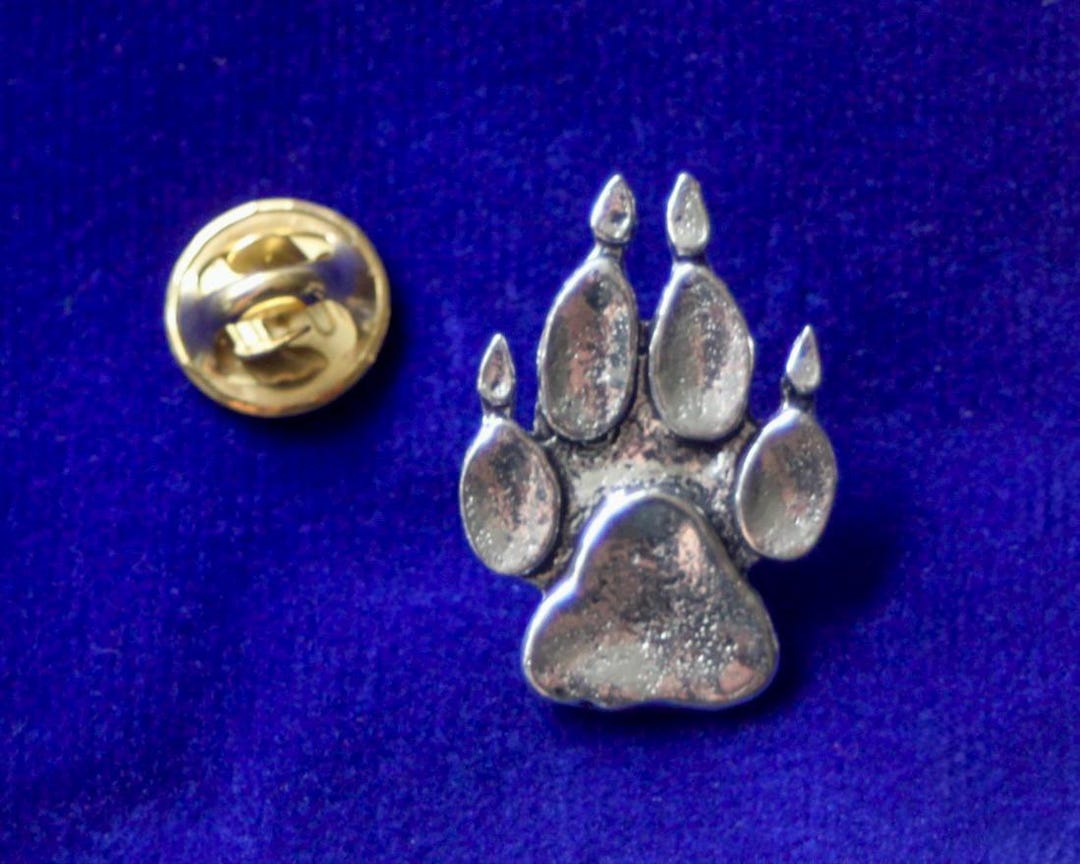 Paw Print Pewter Lapel Pin Badge With Gift Pouch - Etsy