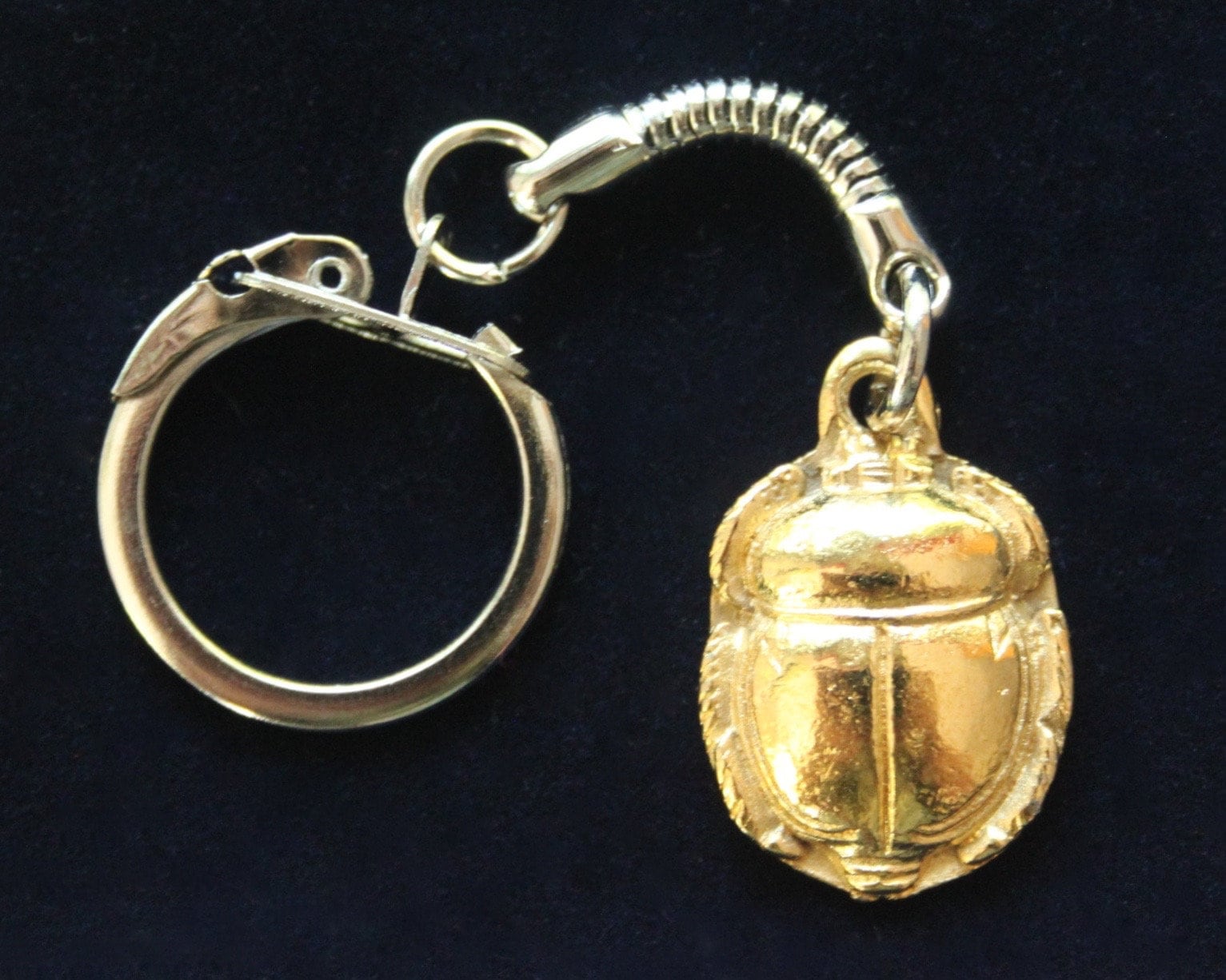 Gold Plated Scarab Keyring with Gift Pouch | Etsy