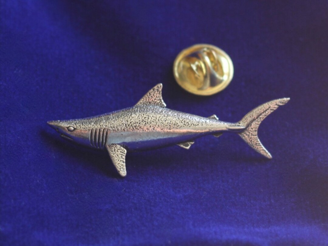 Mako Shark Pewter Lapel Pin Badge With Gift Pouch - Etsy