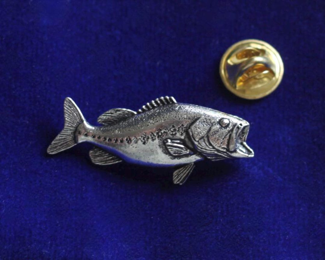 Largemouth Bass Fish Pewter Lapel Pin Badge With Gift Pouch - Etsy
