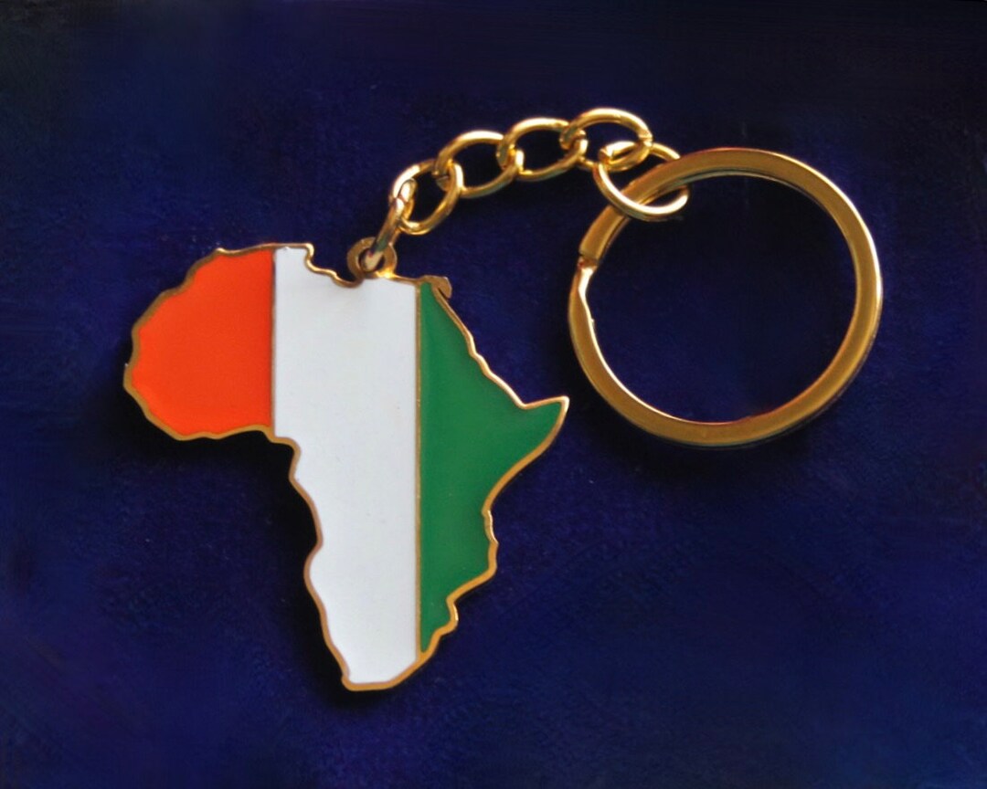 Côte D'ivoire Ivory Coast Flag Africa Map Keyring With Gift Pouch - Etsy