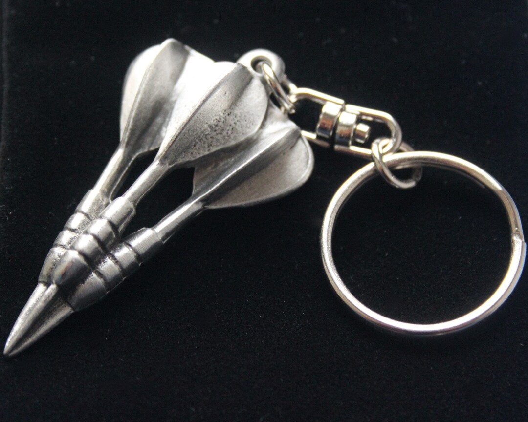 Darts Pewter Keyring With Gift Pouch - Etsy