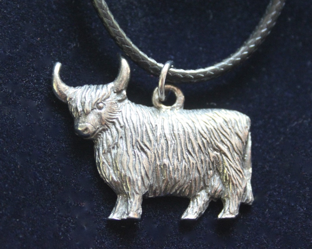 Highland Cow Pewter Pendant Cord Necklace With Gift Pouch - Etsy UK