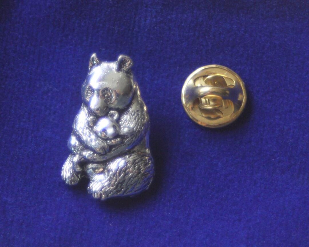 Panda Pewter Lapel Pin Badge With Gift Pouch - Etsy