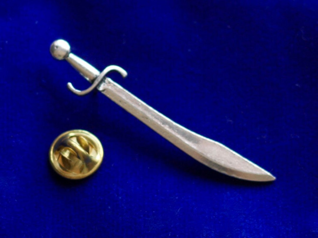 Falchion Sword Pewter Lapel Pin Badge With Gift Pouch - Etsy