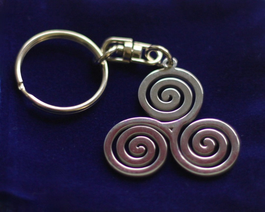 Triskele Triple Spiral Keyring With Gift Pouch - Etsy