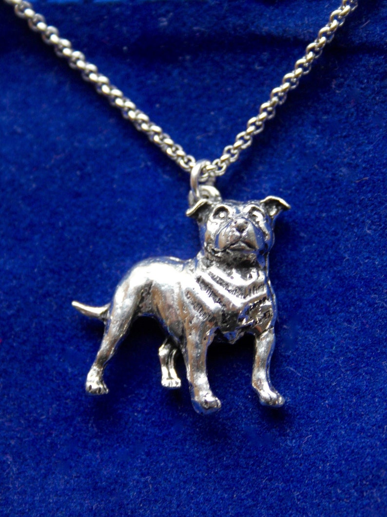 Staffordshire Bull Terrier Staffie Dog Pewter Pendant Necklace - Etsy UK