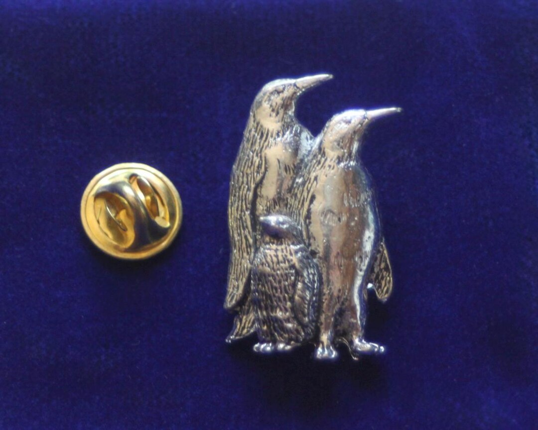 Penguin Family Pewter Lapel Pin Badge With Gift Pouch - Etsy