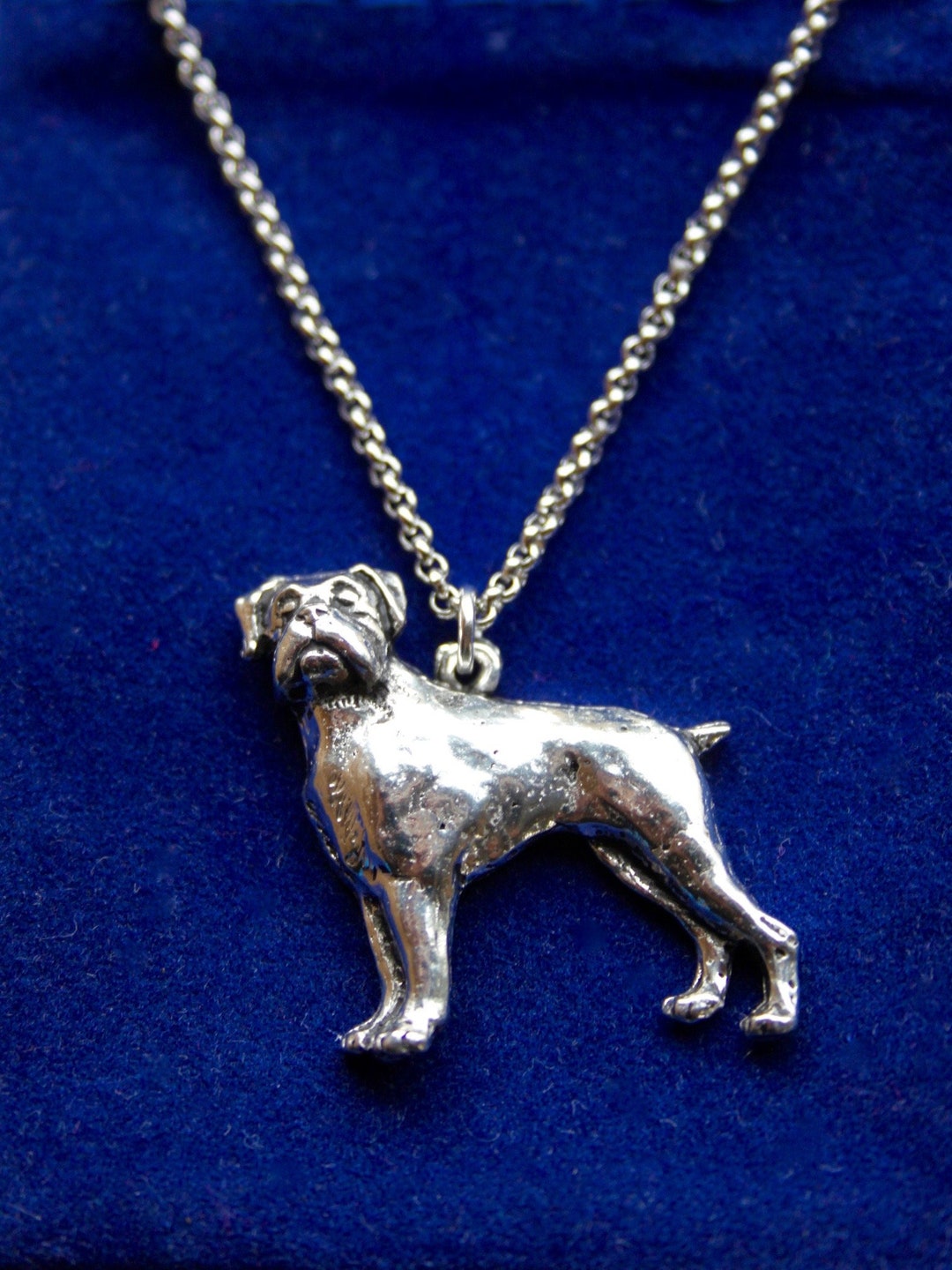Boxer Dog Pewter Pendant Necklace With Gift Pouch - Etsy