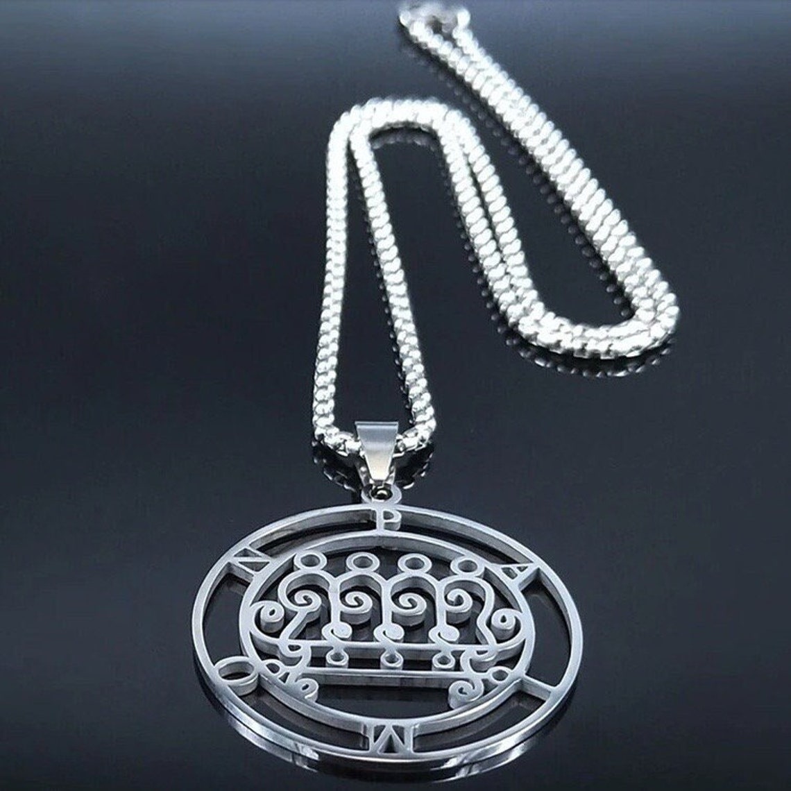 Paimon Sigil Goetia Solomon Demon Seal Pendant Necklace With - Etsy