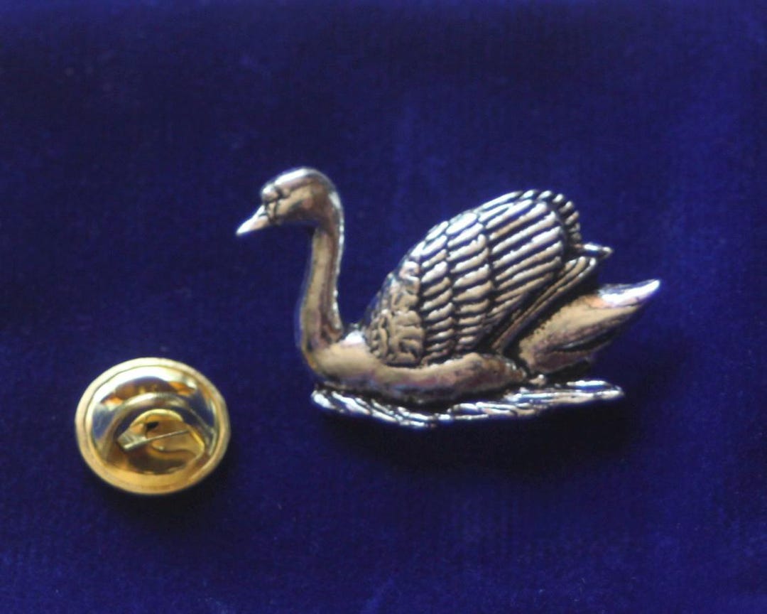 Swan Pewter Lapel Pin Badge With Gift Pouch - Etsy