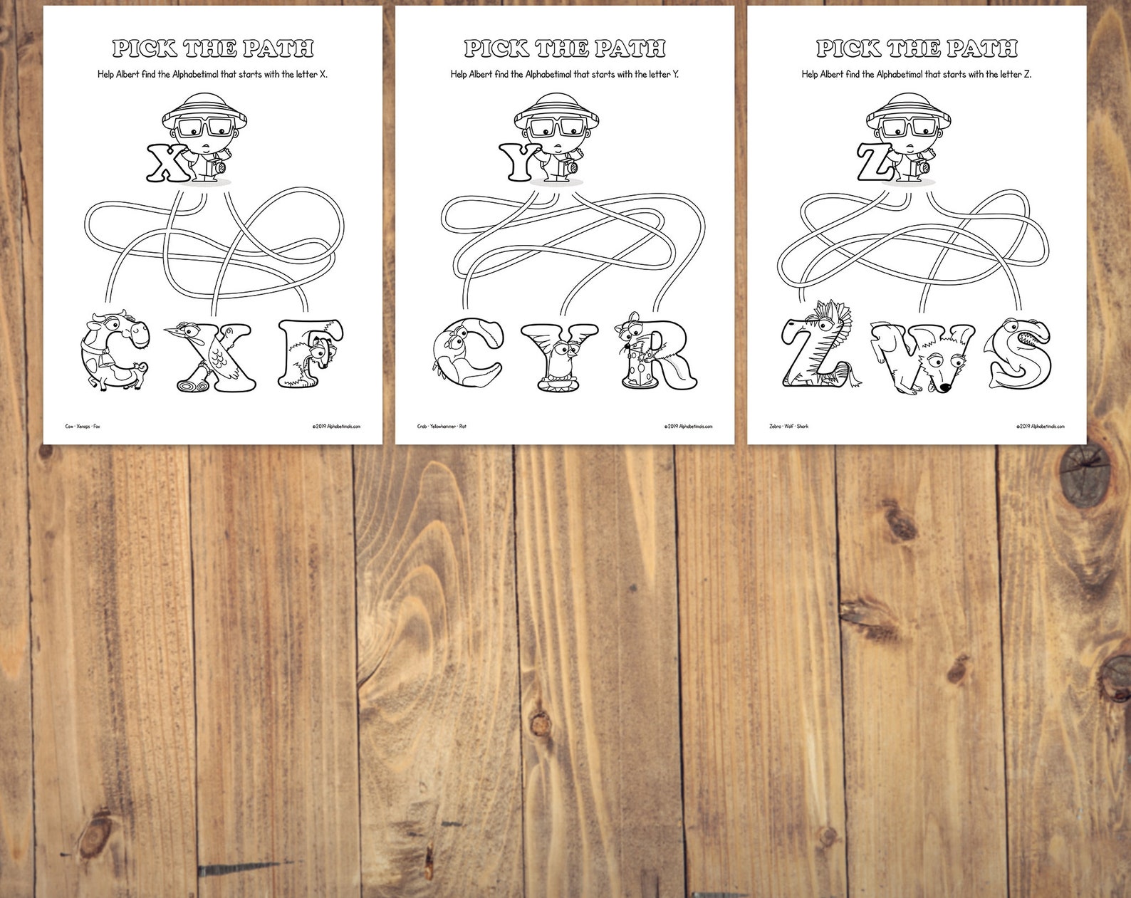 Alphabetimals™ Letter Matching Mazes – 26 Printable Animal ABC ...