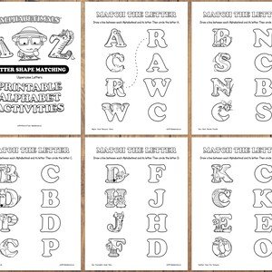 Alphabetimals Letter Matching – 26 Animal ABC Coloring Pages (printable ...