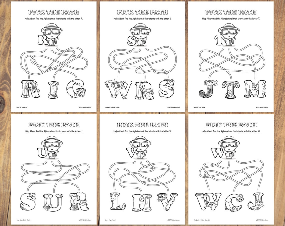 Alphabetimals™ Letter Matching Mazes 26 Printable Animal ABC Activities ...