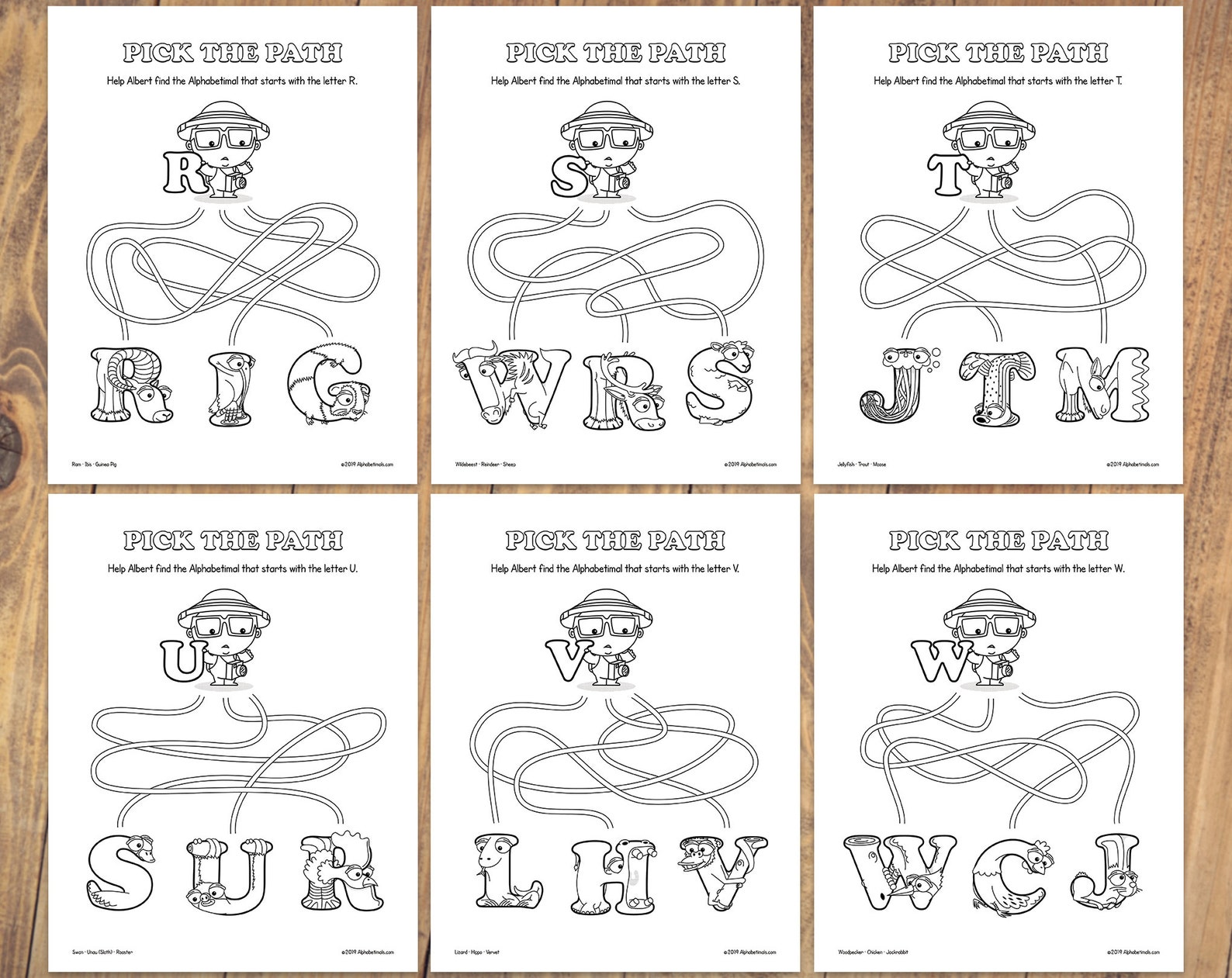 Alphabetimals™ Letter Matching Mazes – 26 Printable Animal ABC ...